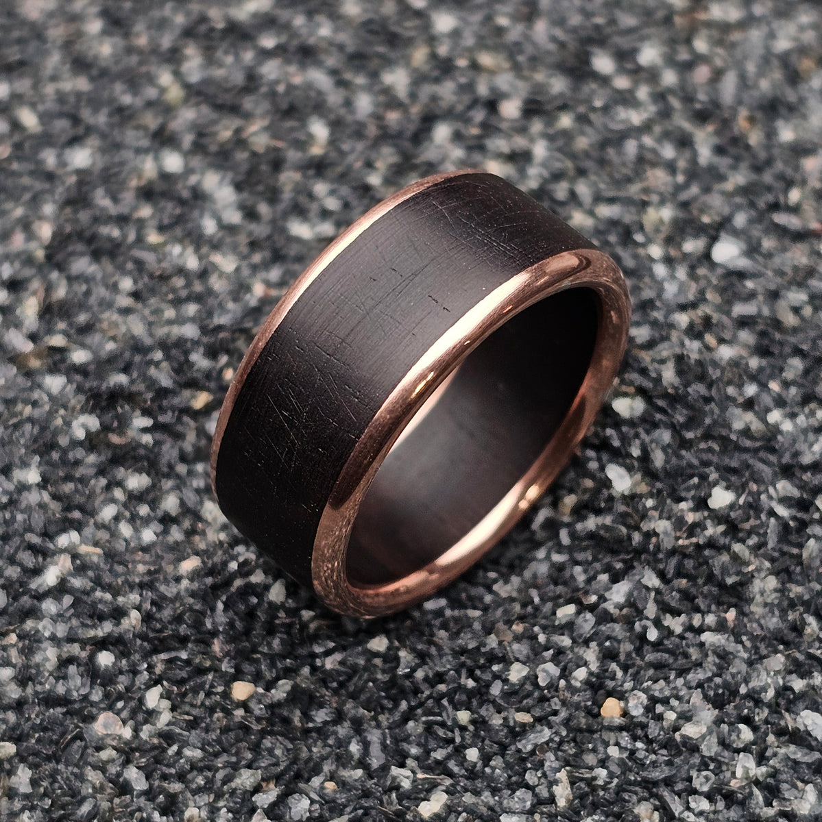 The Crown Ring (African Blackwood & Copper Band) – STICKS & STONES JEWELRY