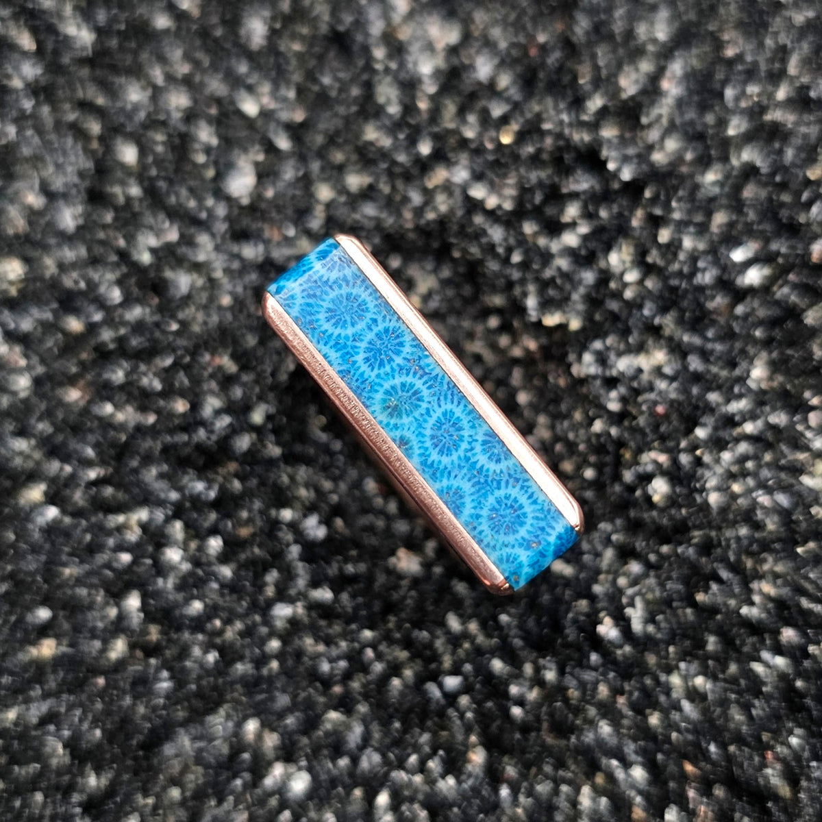 Fossilized Blue Coral & Copper Ring – STICKS & STONES JEWELRY