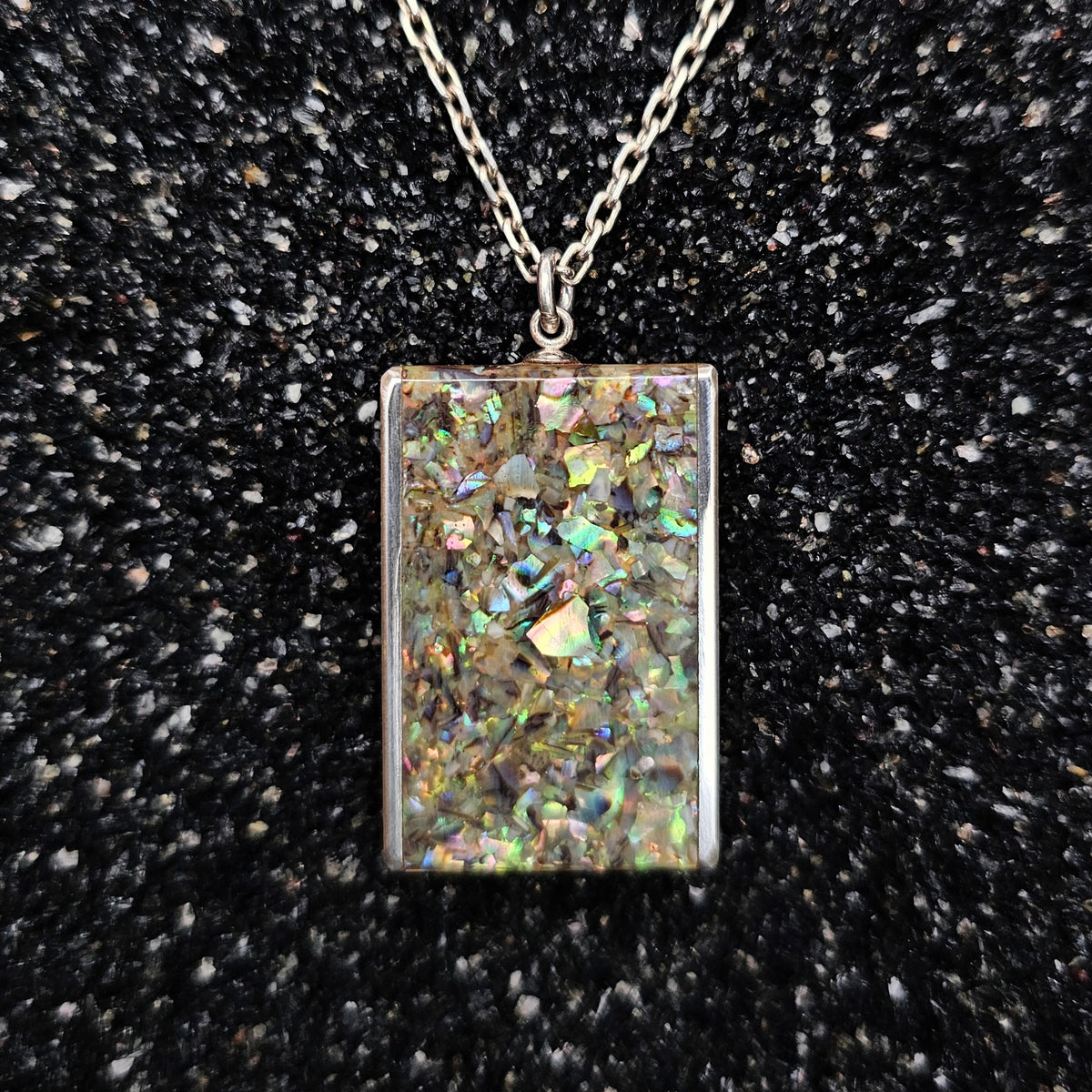 The Fineline Necklace (Crushed Abalone Shell, Layered Maple Faced Wood ...