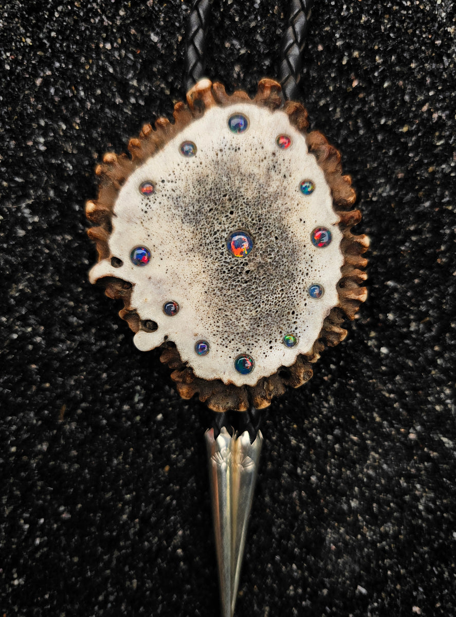 The Lasso (Elk Antler Crown Shed & Australian Black Opal Triplets Bolo ...