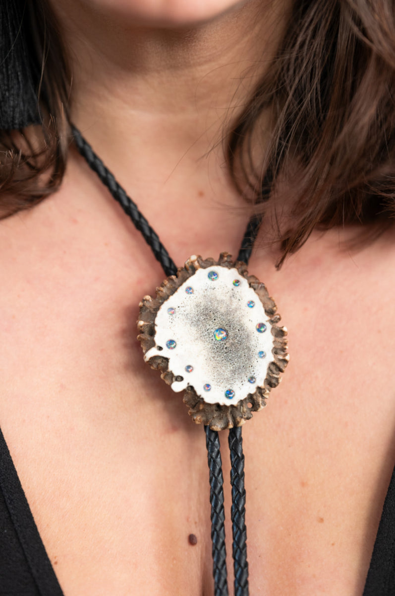 The Lasso (Elk Antler Crown Shed & Australian Black Opal Triplets Bolo ...